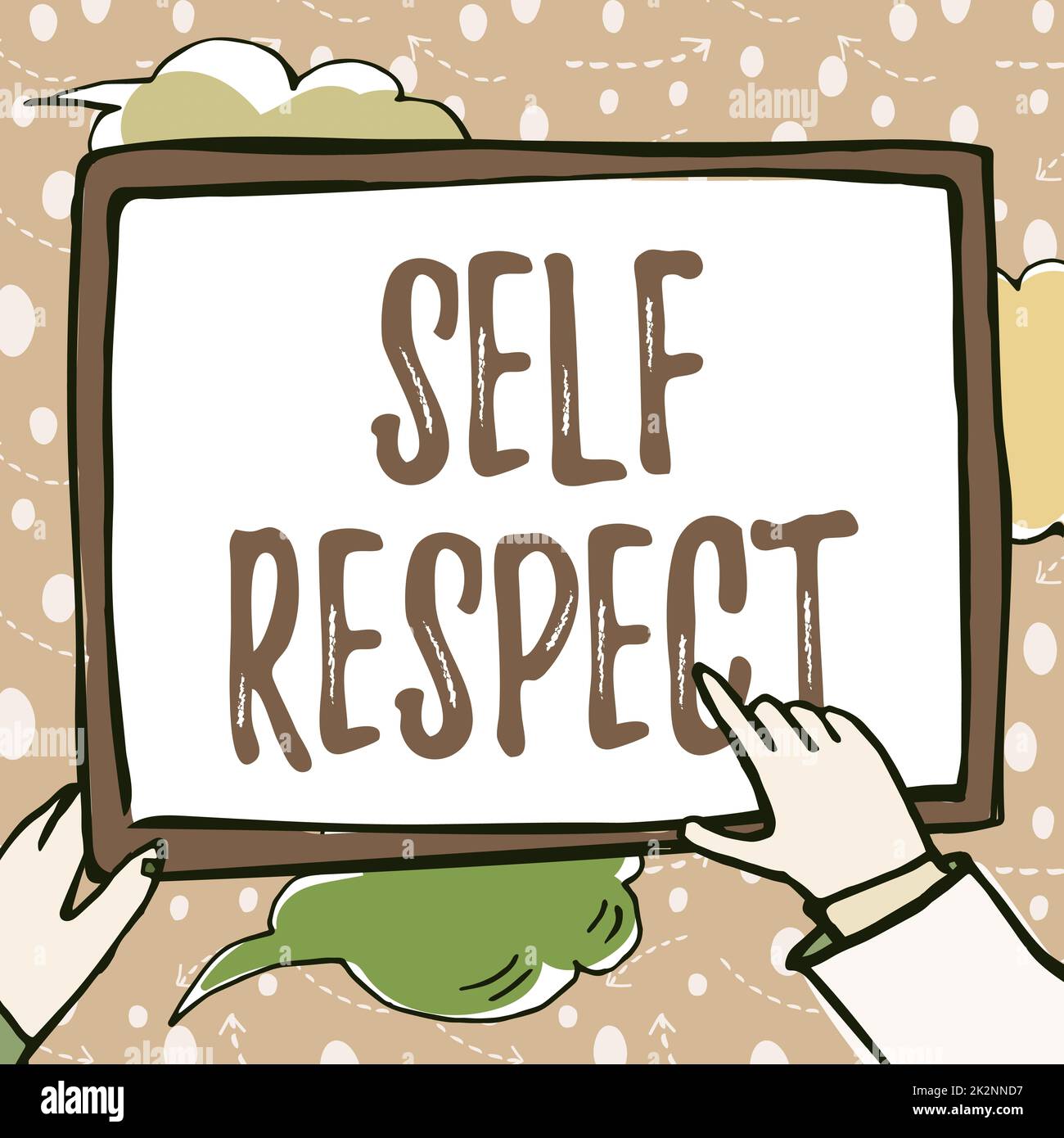 Text caption presenting Self Respect. Conceptual photo Pride and ...