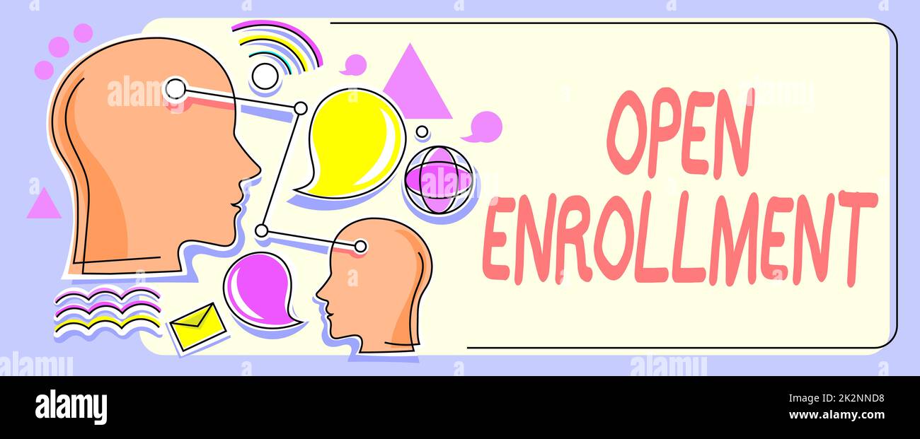 Inspiration showing sign Open Enrollment. Concept meaning The yearly ...