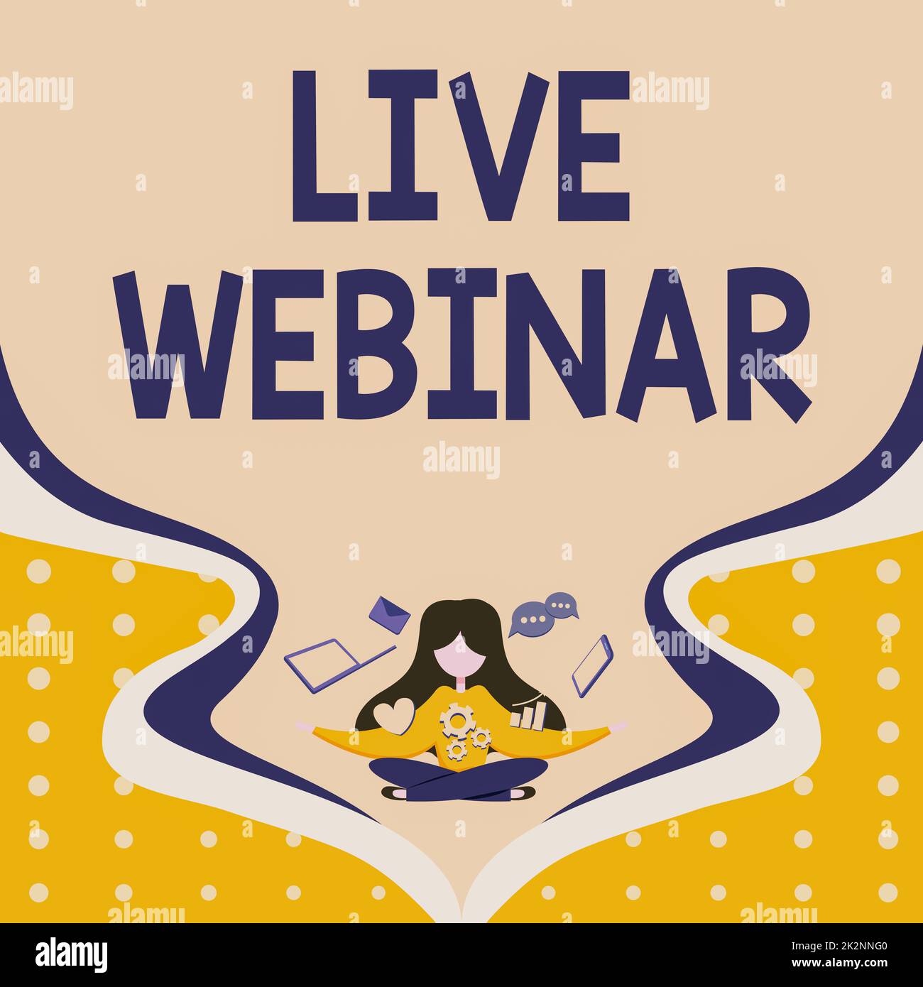 Sign displaying Live Webinar. Business idea Interactive seminar ...