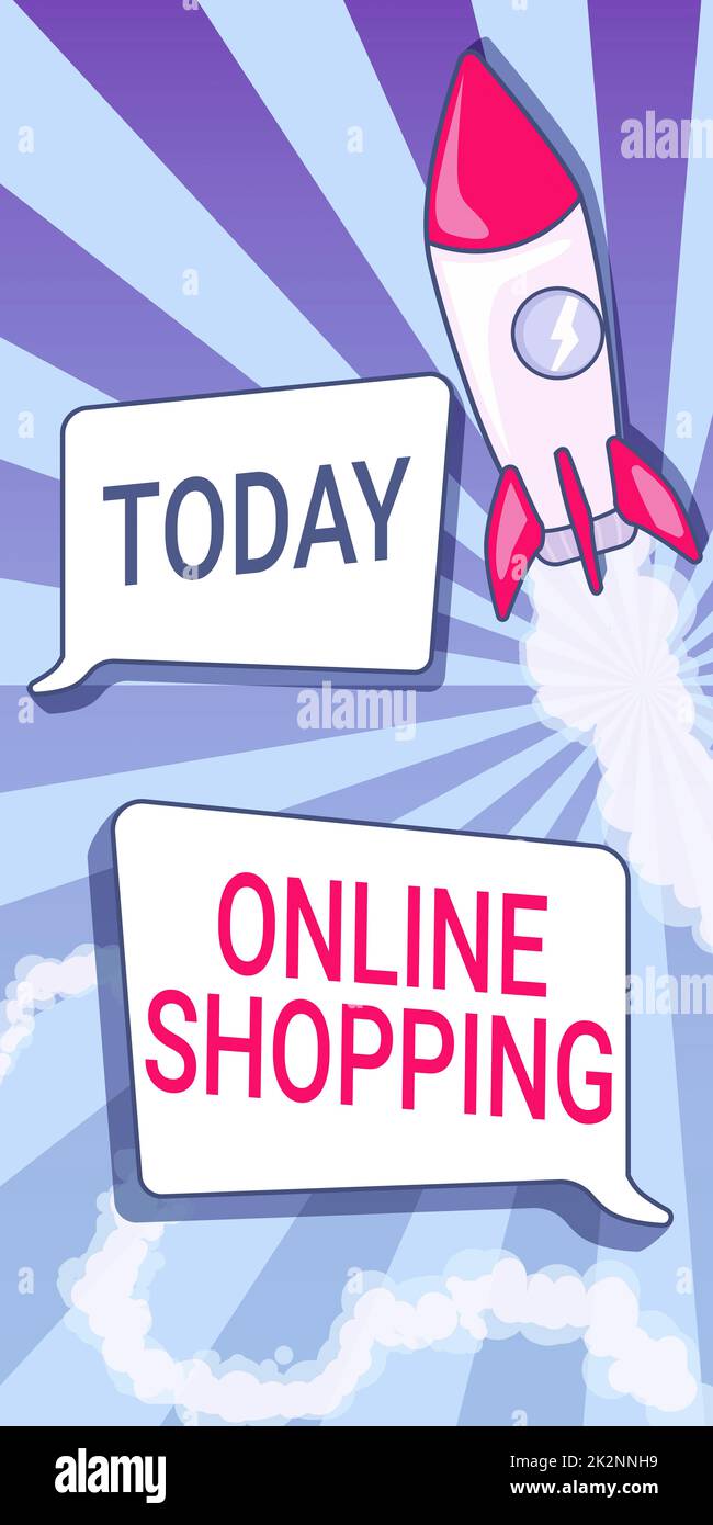 Text sign showing Online Shopping. Business idea allows consumers to ...