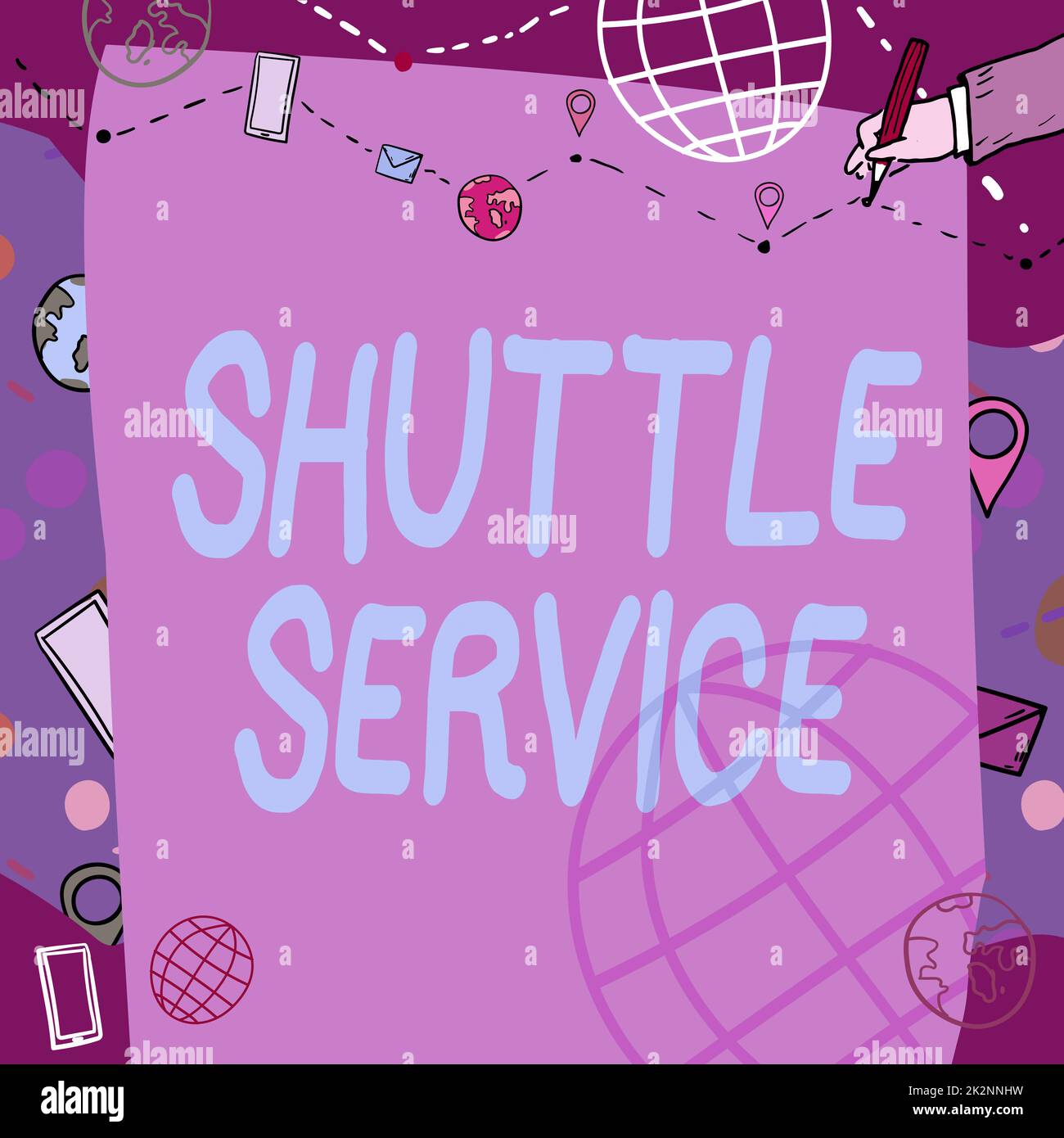 Inspiration showing sign Shuttle Service. Business overview vehicles ...