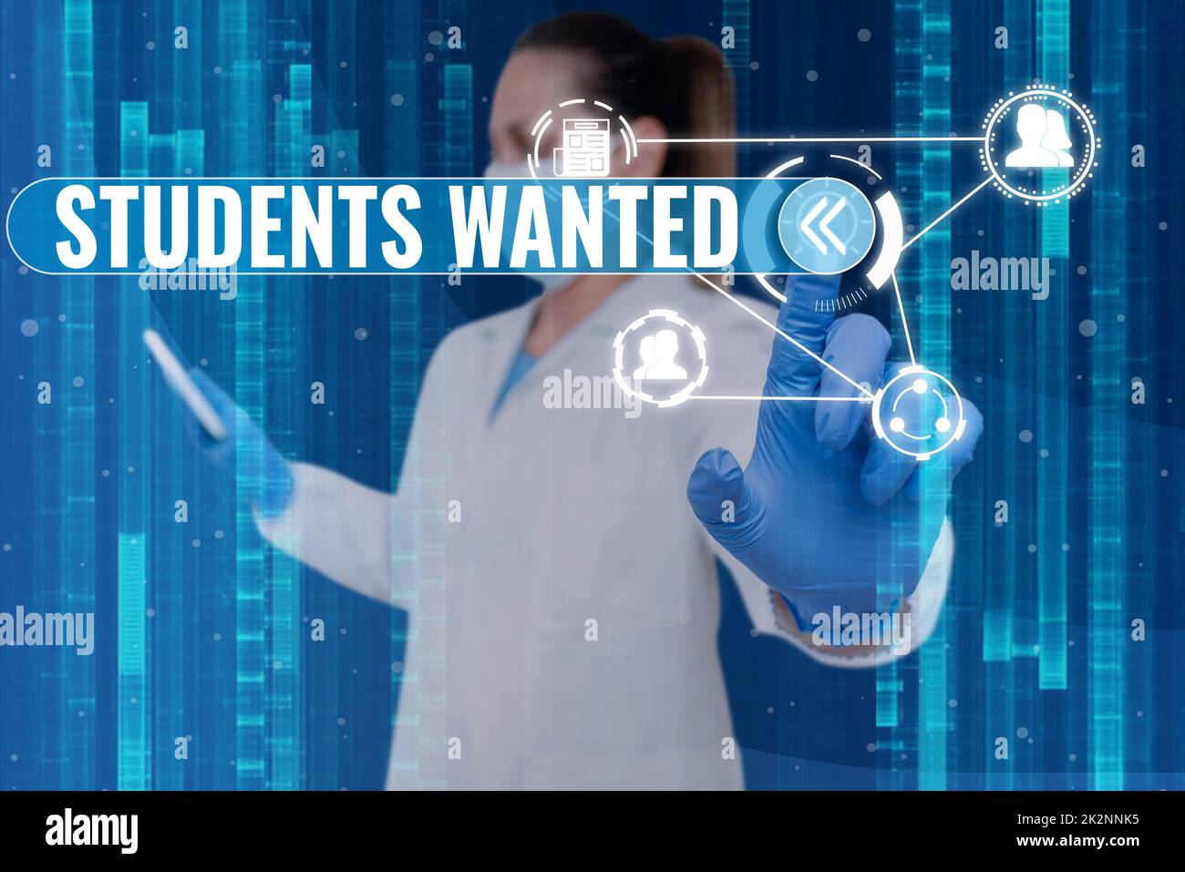 Inspiration showing sign Students Wanted. Word Written on list of ...