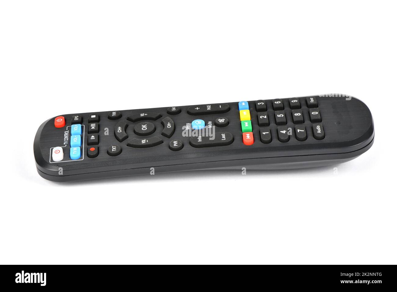 TV remote control keypad isolated on white background. High resolution ...