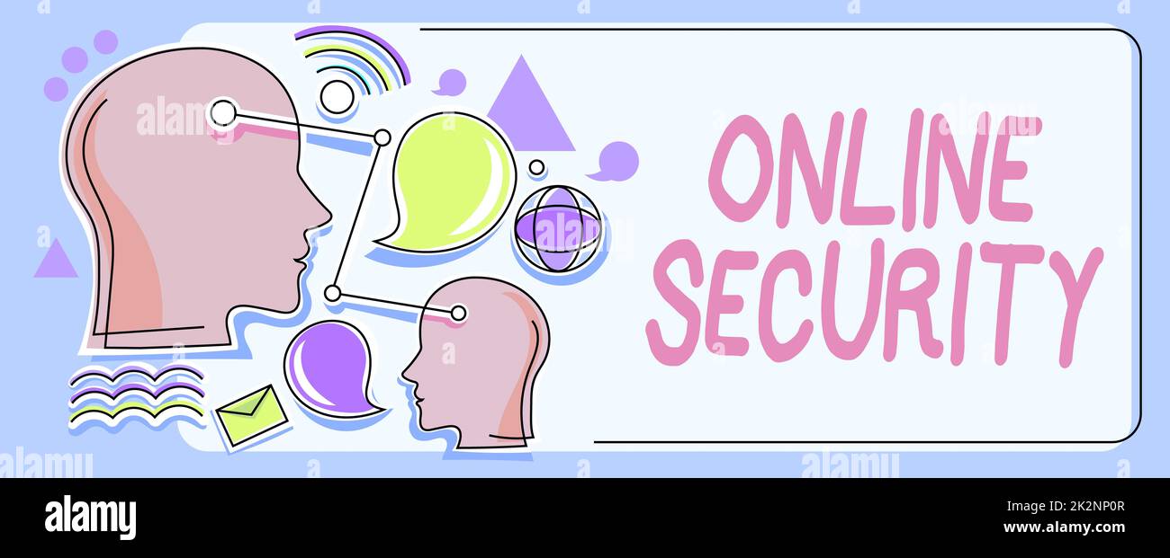 Text caption presenting Online Security. Business approach rules to ...