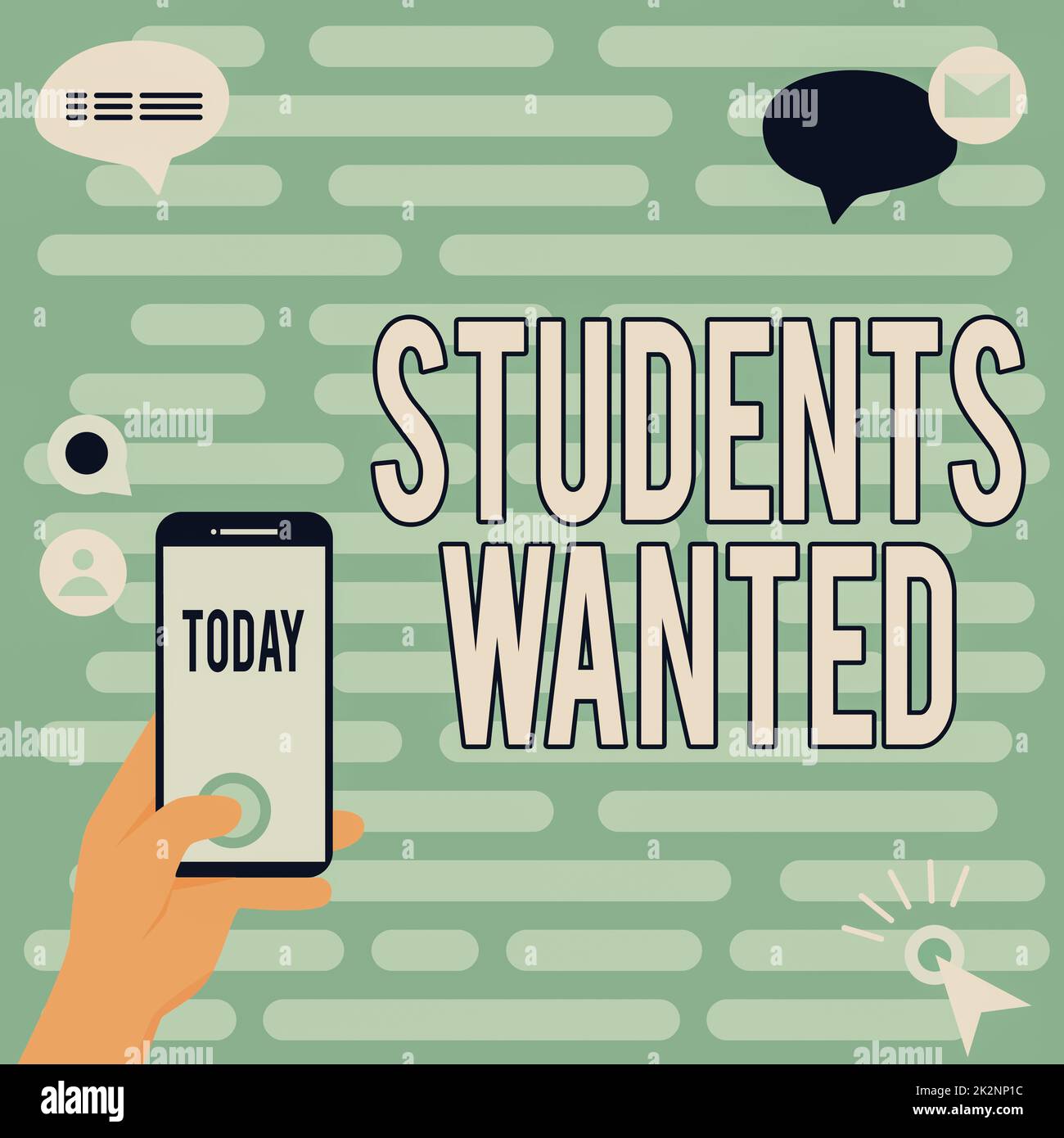 Text caption presenting Students Wanted. Business approach list of ...