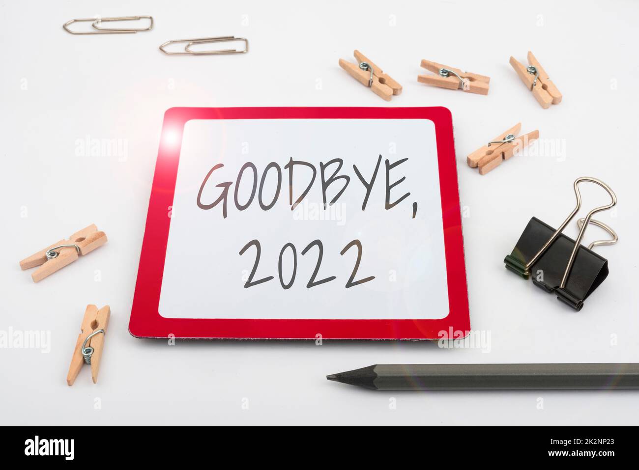 Conceptual caption Goodbye 2022. Word for New Year Eve Milestone Last ...