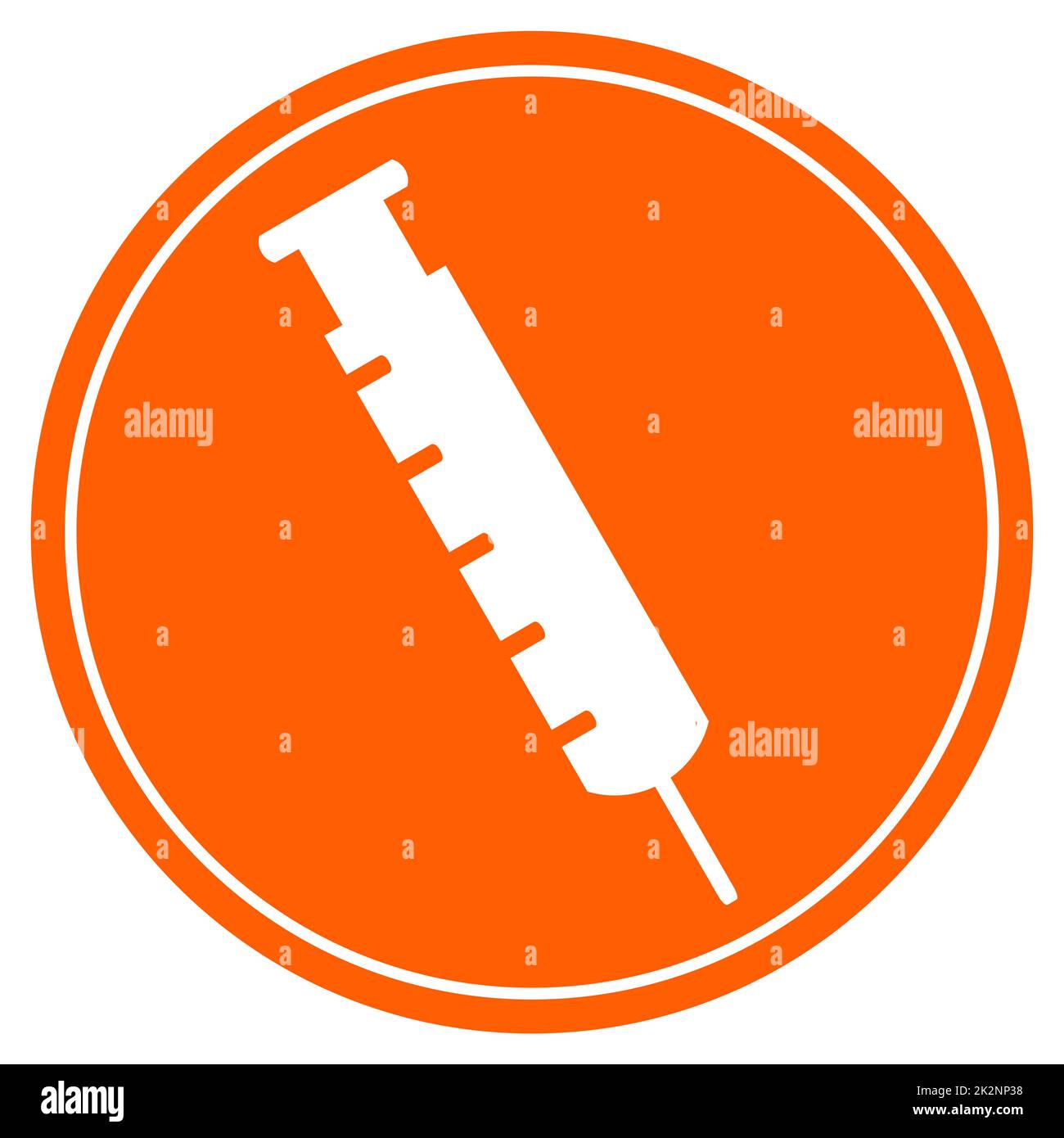 Vaccination Symbol on red Button with white frame Stock Photo - Alamy