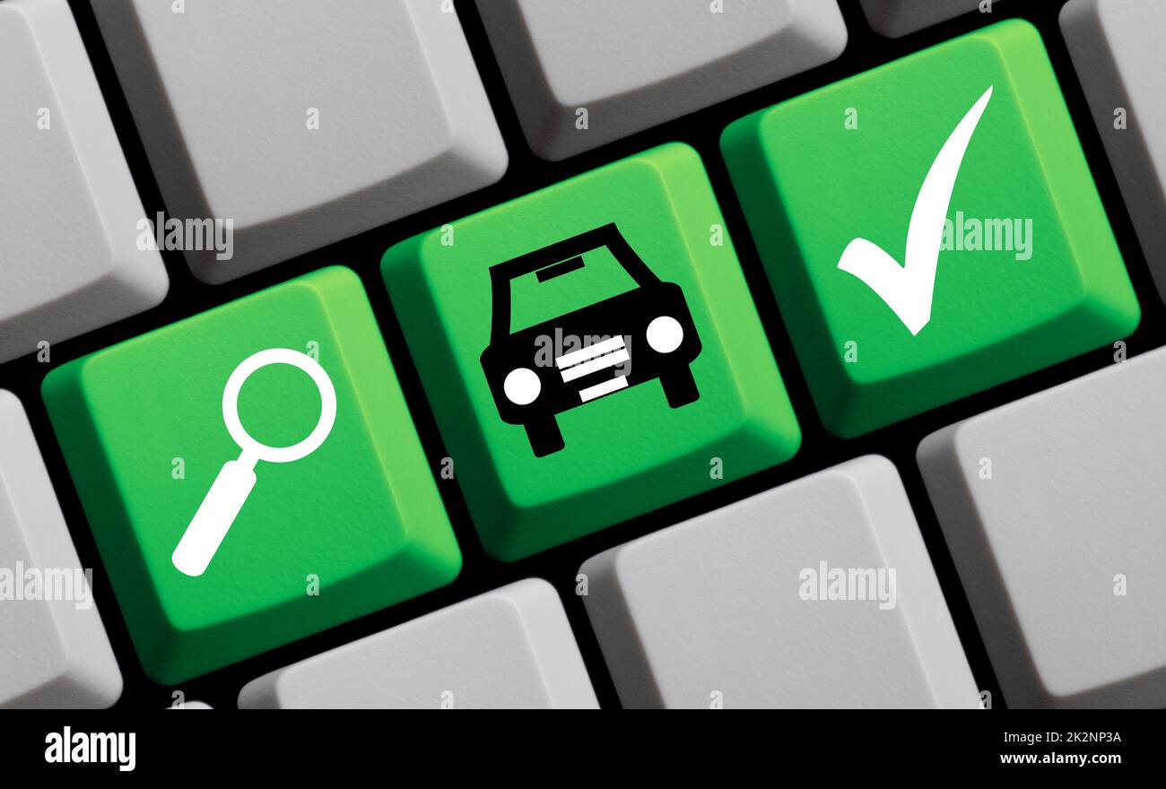 Cars online: Find your Car - 3D illustration Stock Photo - Alamy