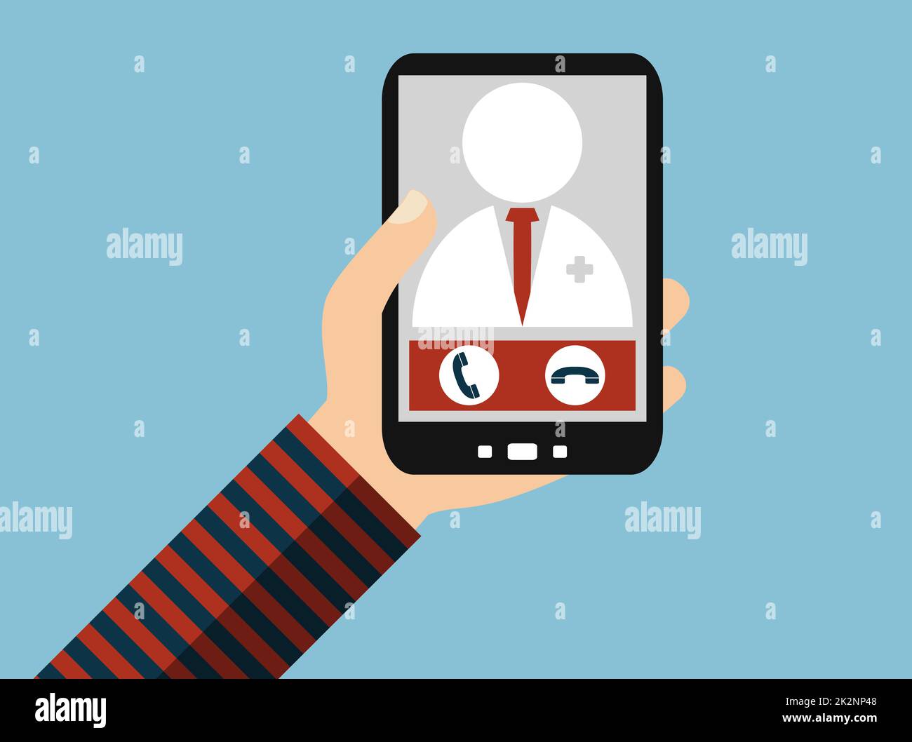 Electronic Health - Patient calling doctor on smartphone Stock Photo ...