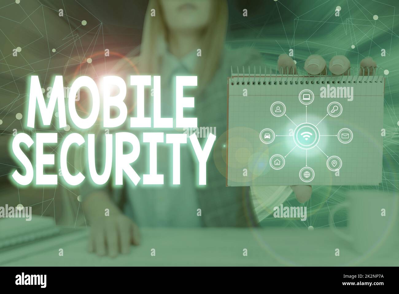 Conceptual Caption Mobile Security Business Showcase Protection Of