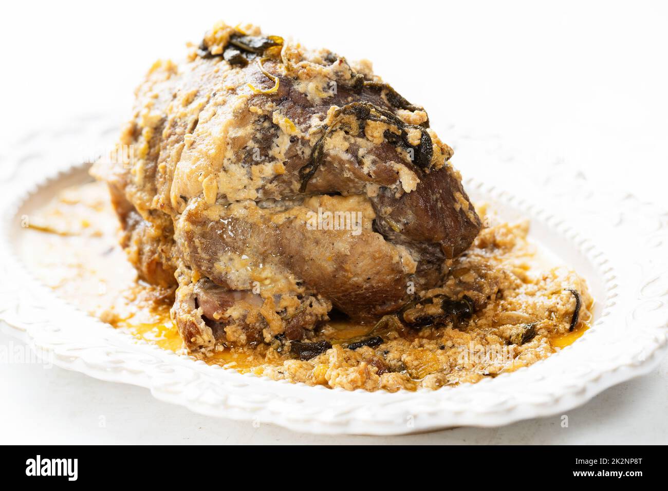 rustic italian pork shoulder in milk Stock Photo - Alamy