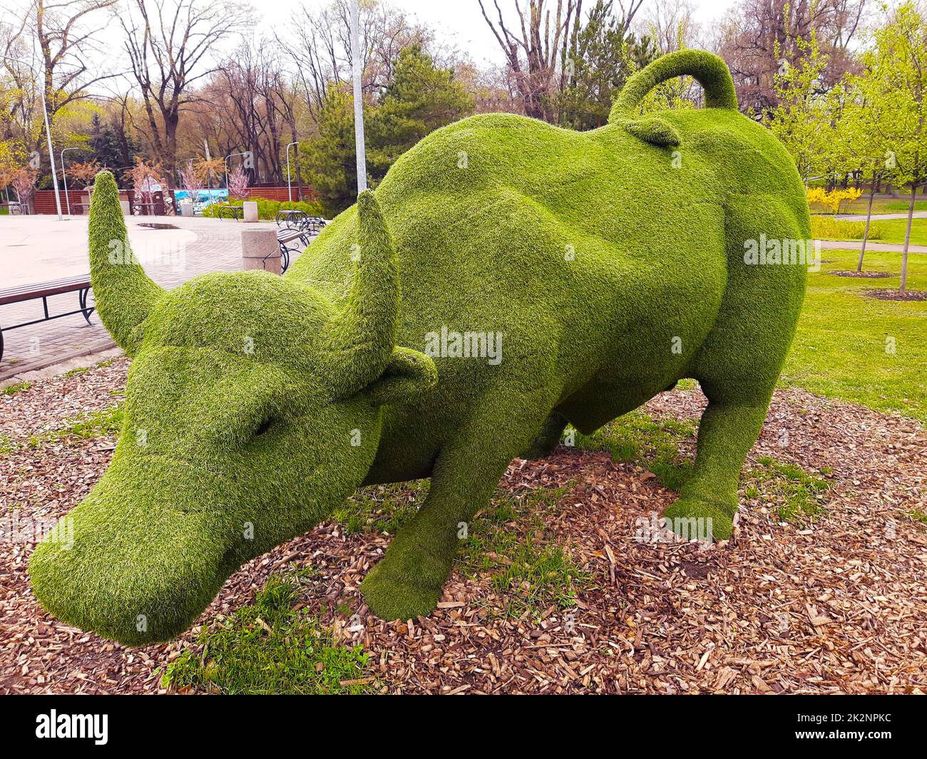 Decorative bull sculpture Stock Photo - Alamy