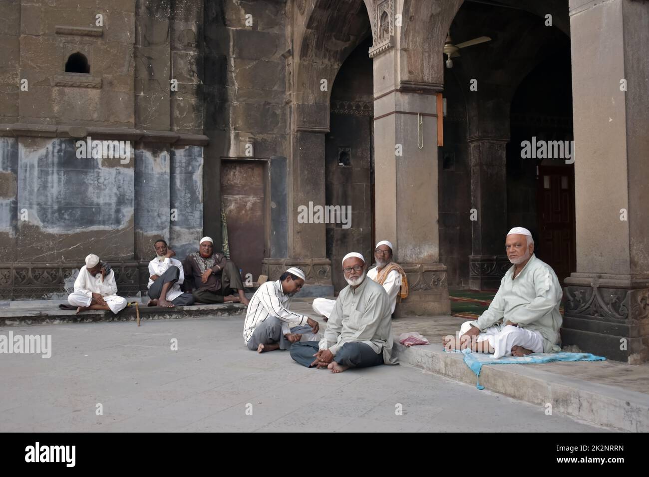 Muslim Men Setig Inside Of Mosque After Namaz at Shahi Jama Masjid ...