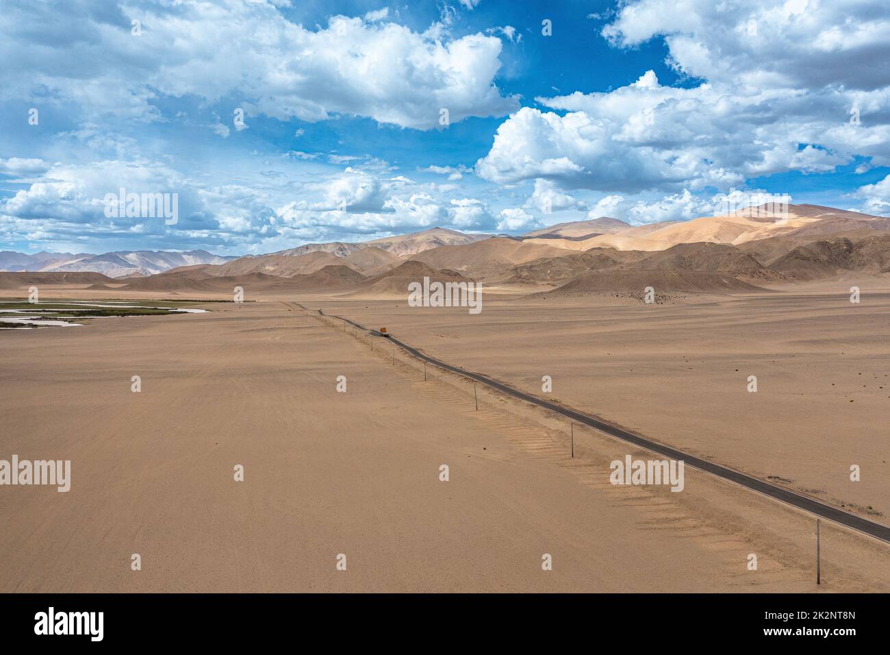 A beautiful landscape of extensive arid lands of the Hanle region in ...