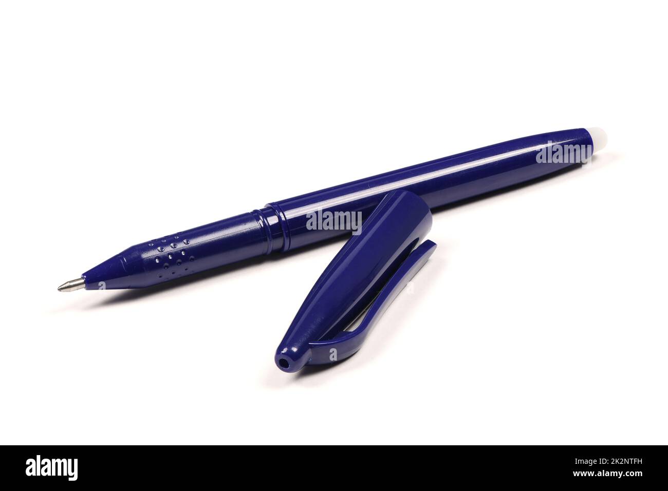 Dark blue pen isolated on white. Extrem close-up. High resolution photo ...