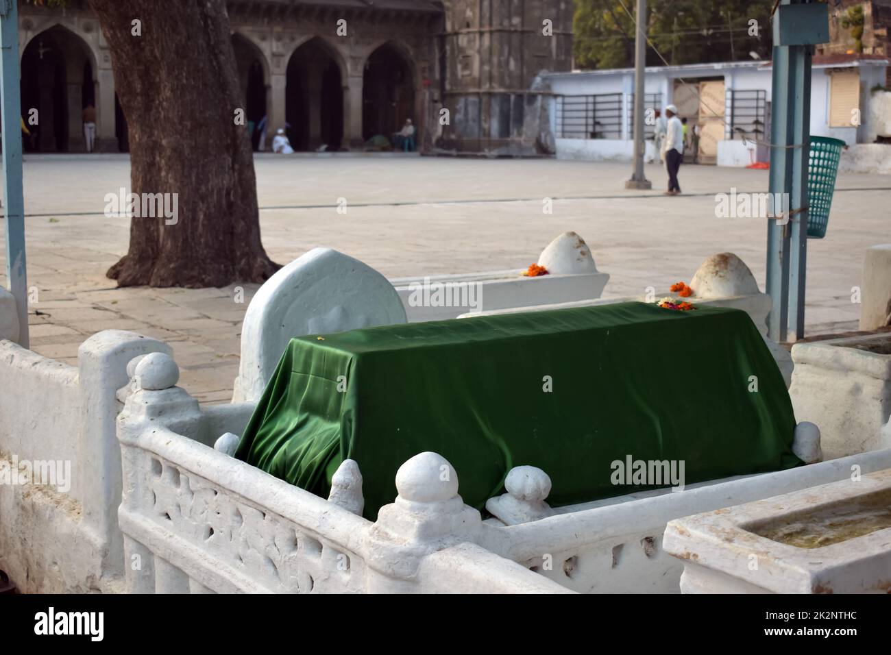 A graveyard with cemented Graves. the Signboard are in arabic Stock ...