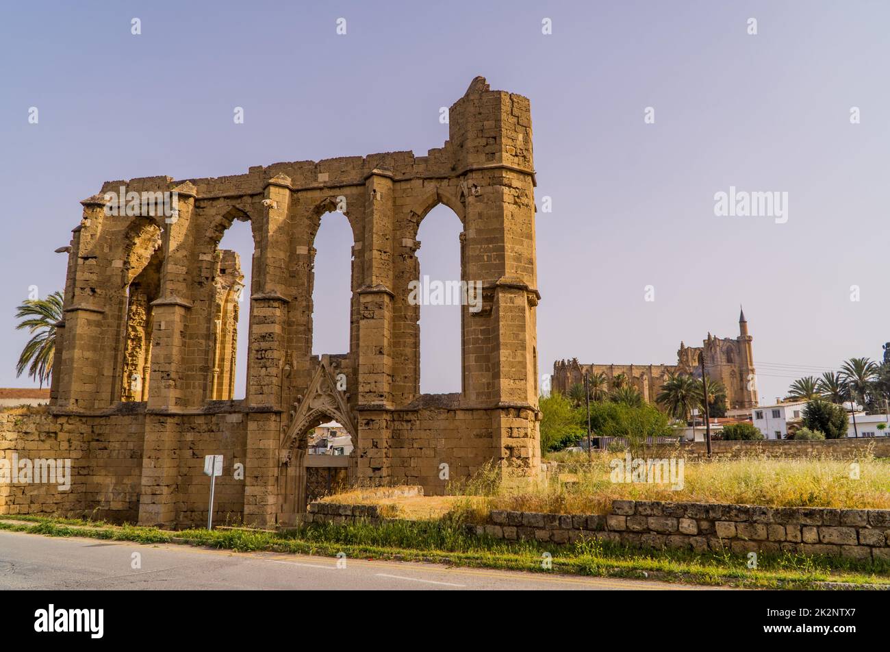 The medieval St George of the Latins church ruins in Famagusta, Cyprus ...