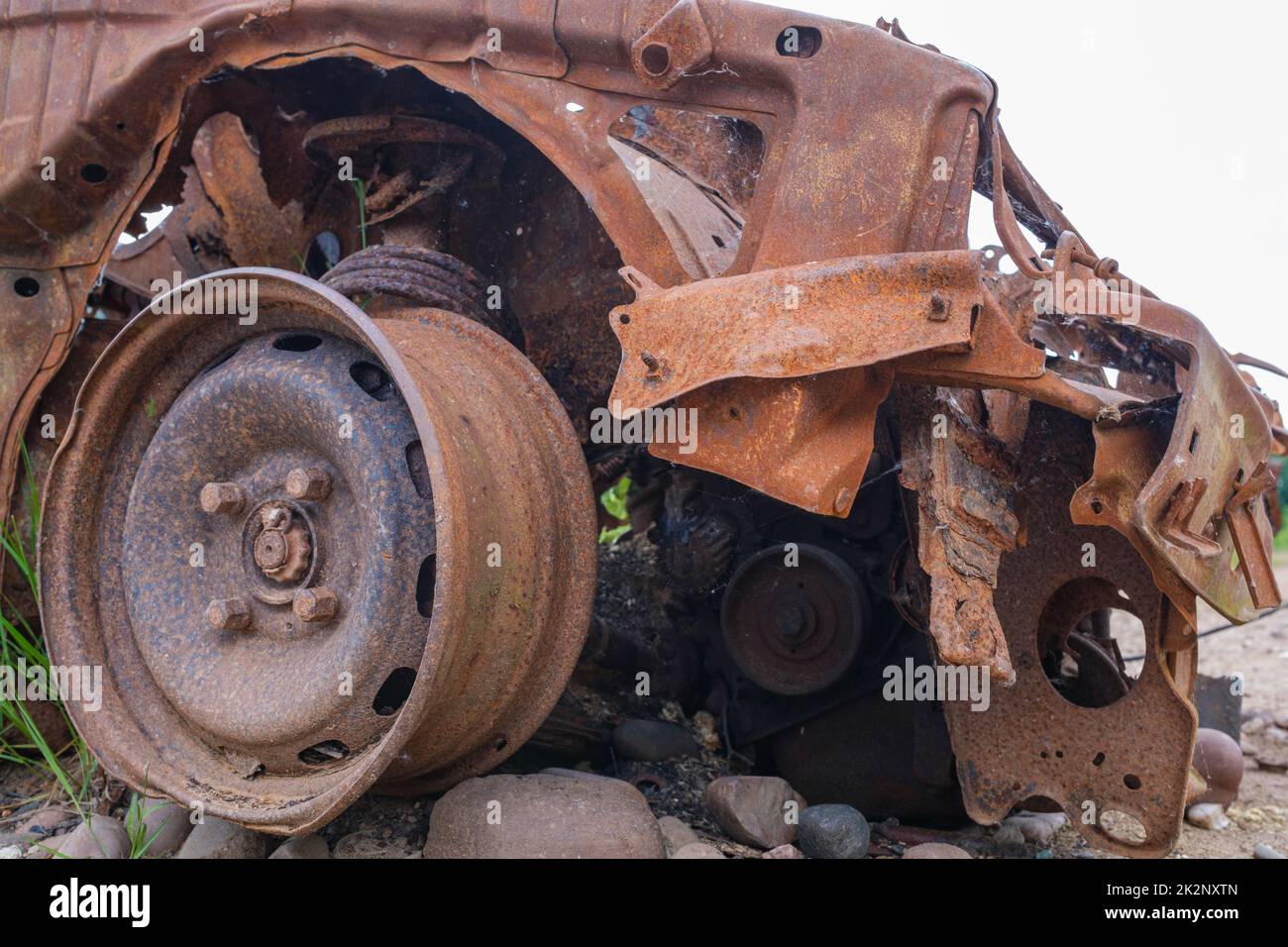A closeup shot of an old damaged and rusty car Stock Photo - Alamy