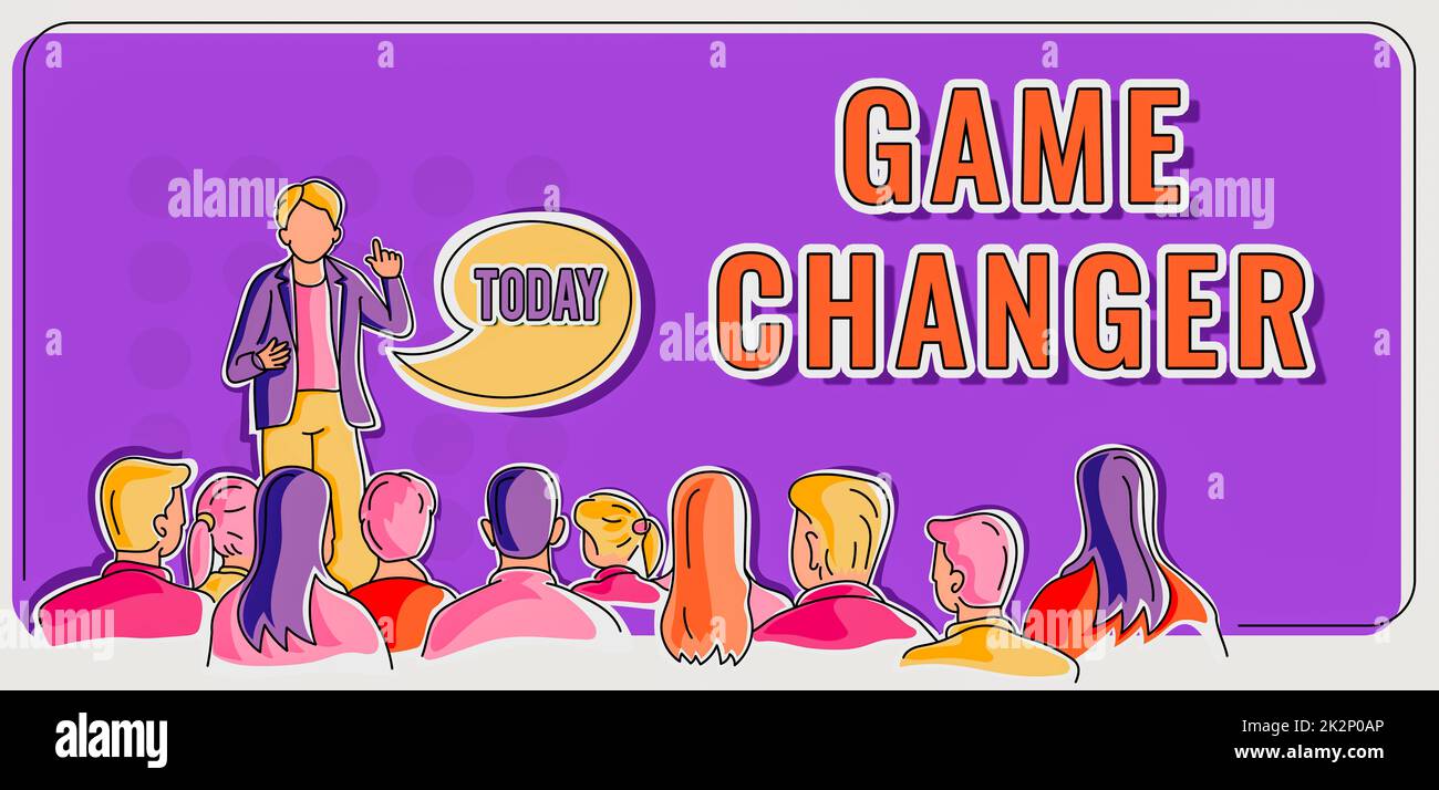 Text sign showing Game Changer. Business overview Sports Data ...