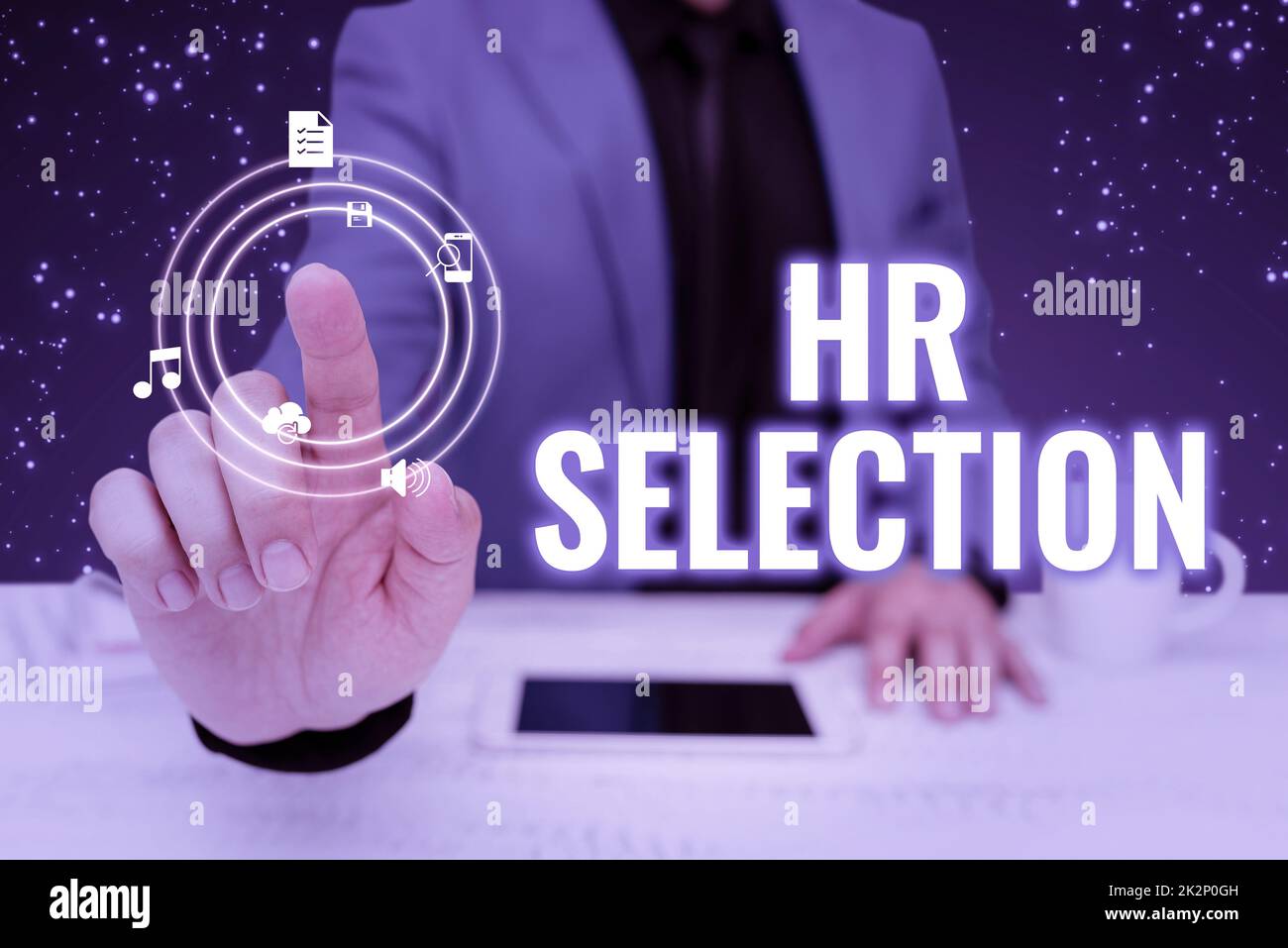 Handwriting text Hr Selection. Business concept Process and approached ...