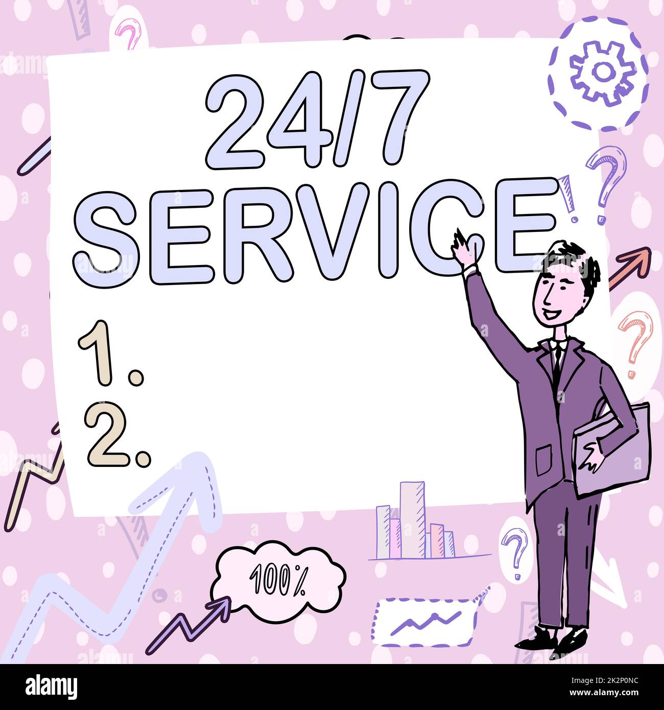 Text caption presenting 24 Or 7 Service. Conceptual photo Always ...