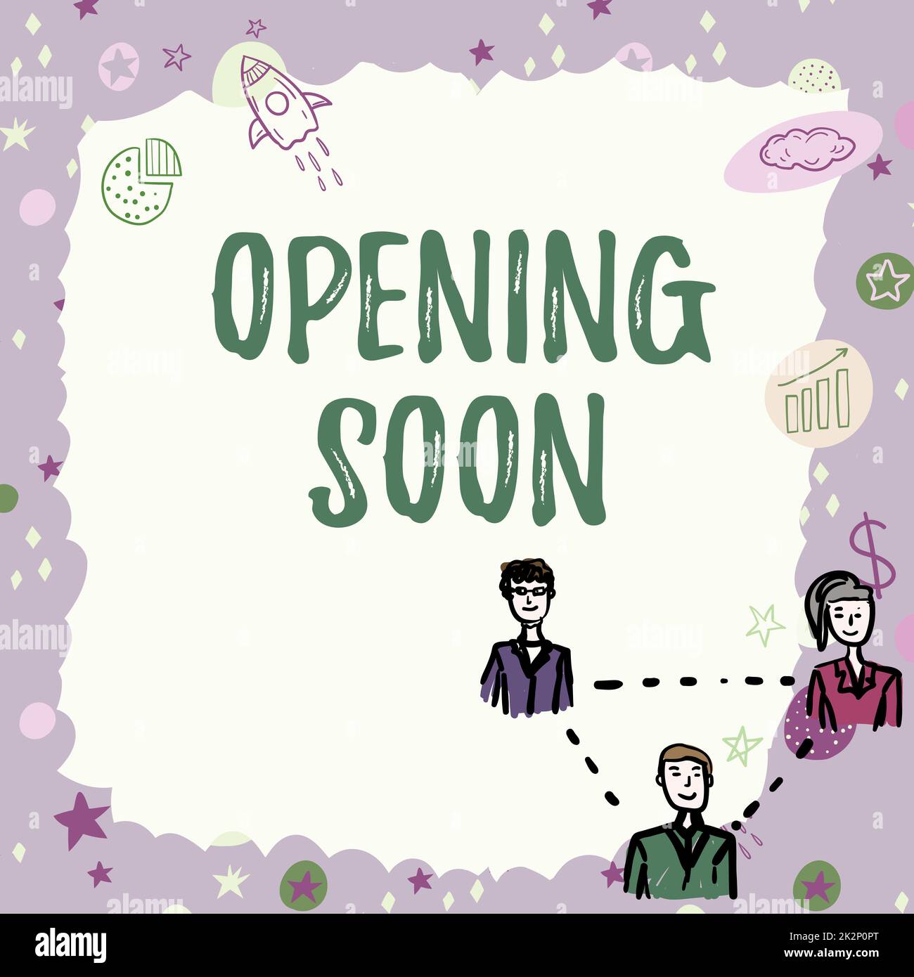 Handwriting text Opening Soon. Concept meaning Going to be available or ...