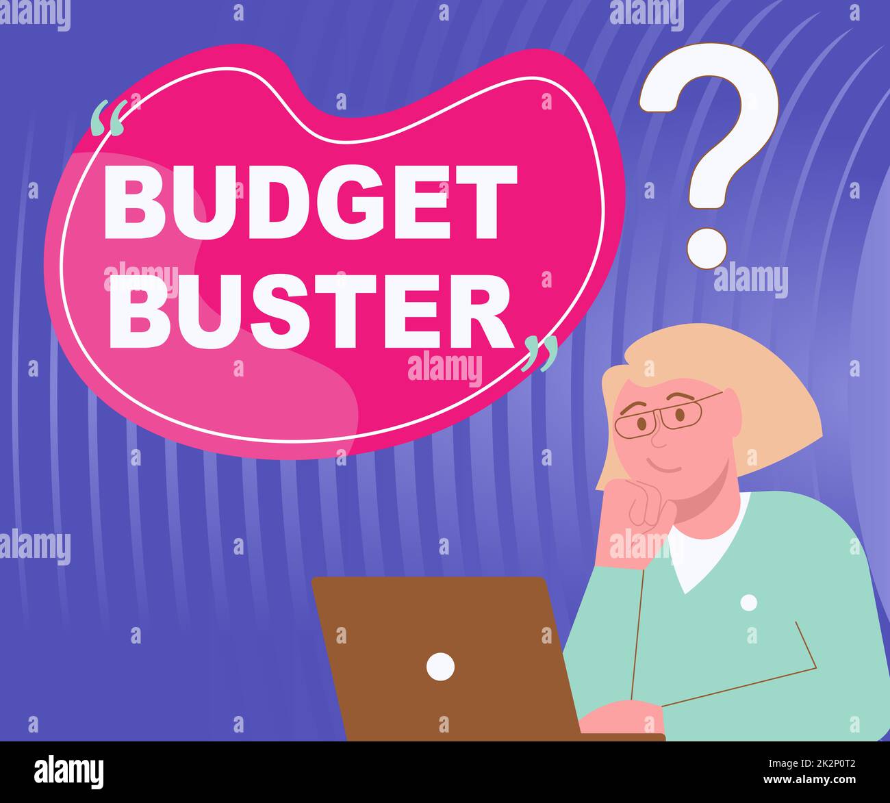 Text caption presenting Budget Buster. Business concept Carefree ...