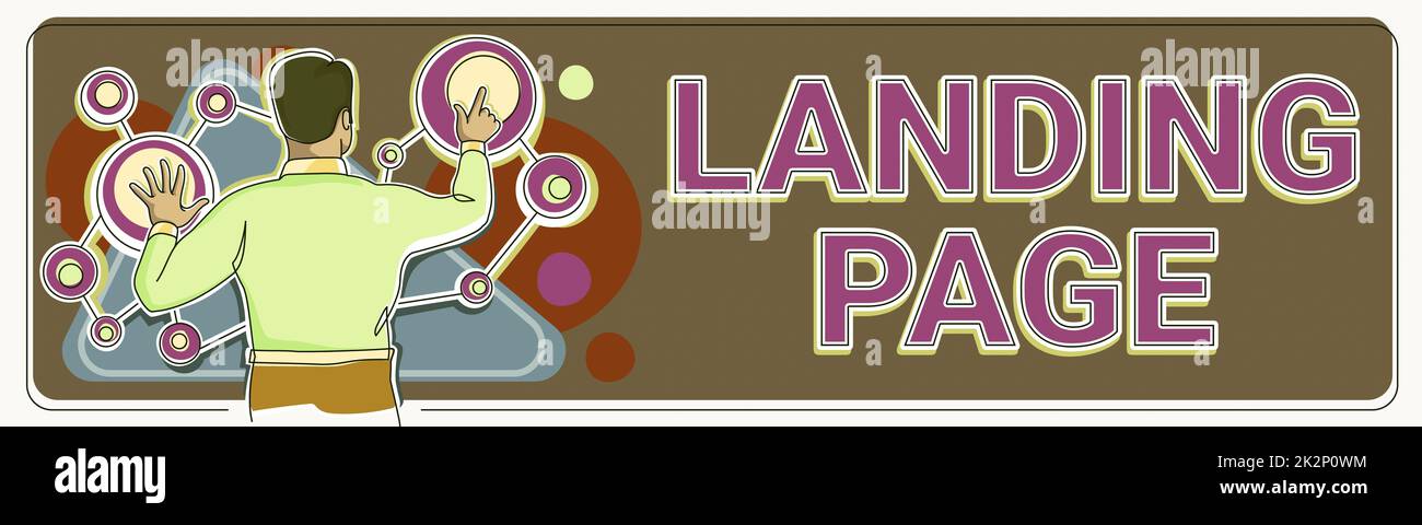 Text sign showing Landing Page. Business showcase Website accessed by ... Text sign showing Landing Page. Business showcase Website accessed by ...
