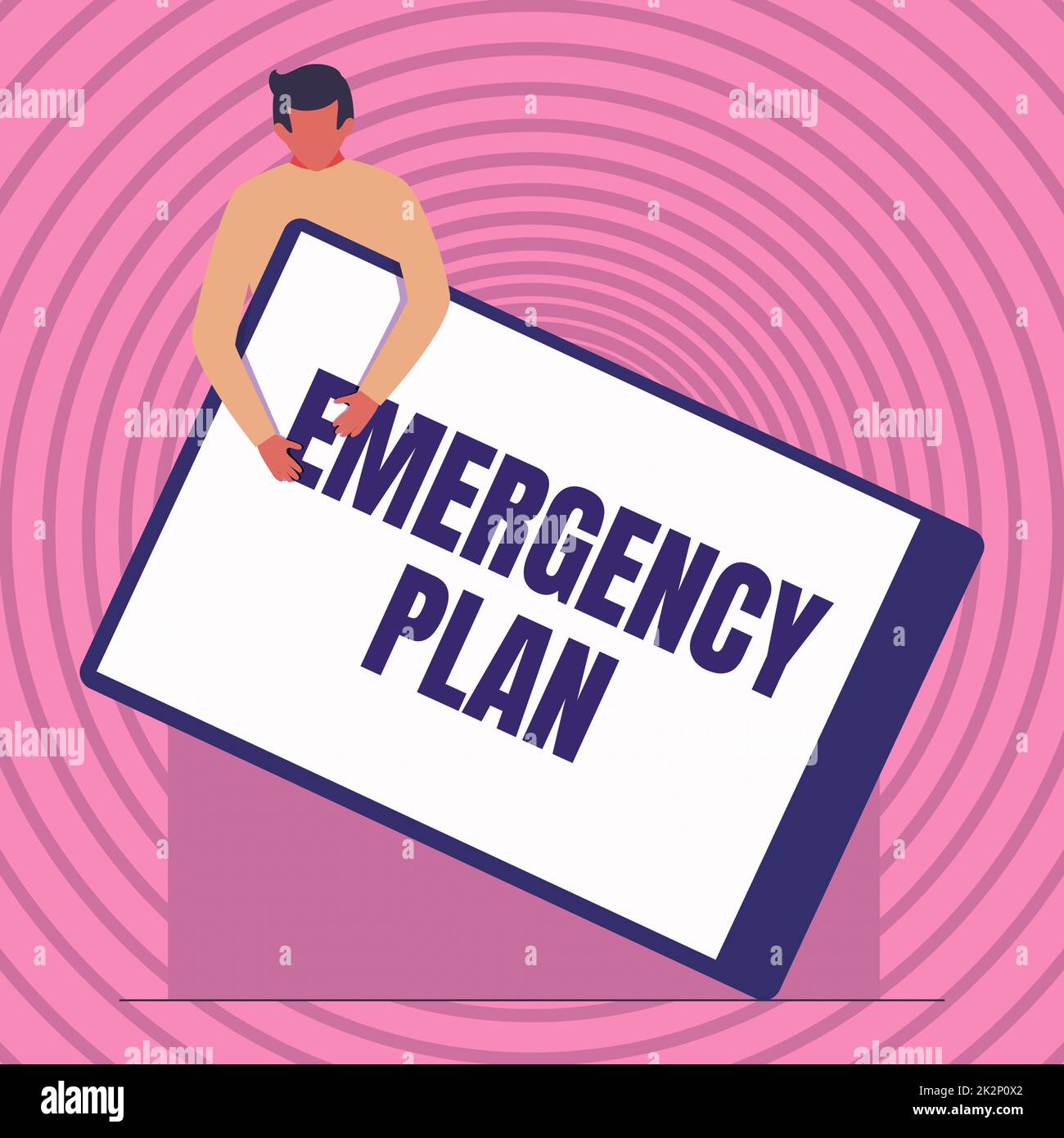 Sign displaying Emergency Plan. Business idea Procedures for response ...