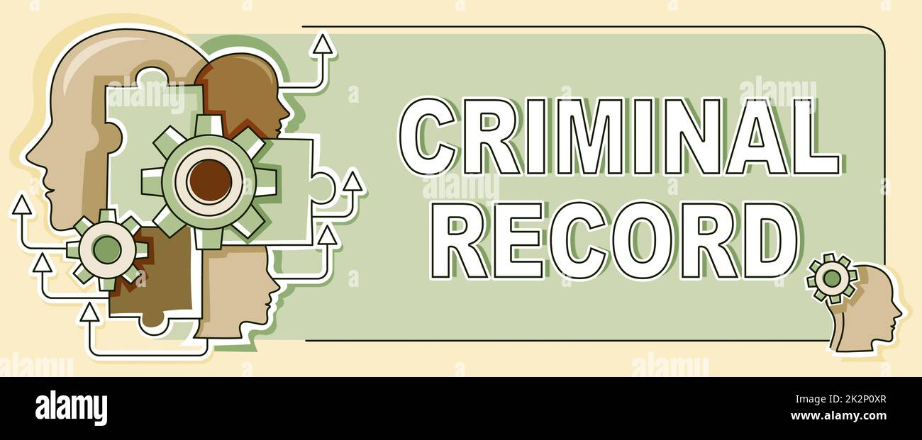 Sign displaying Criminal Record. Business idea profile of a person ...