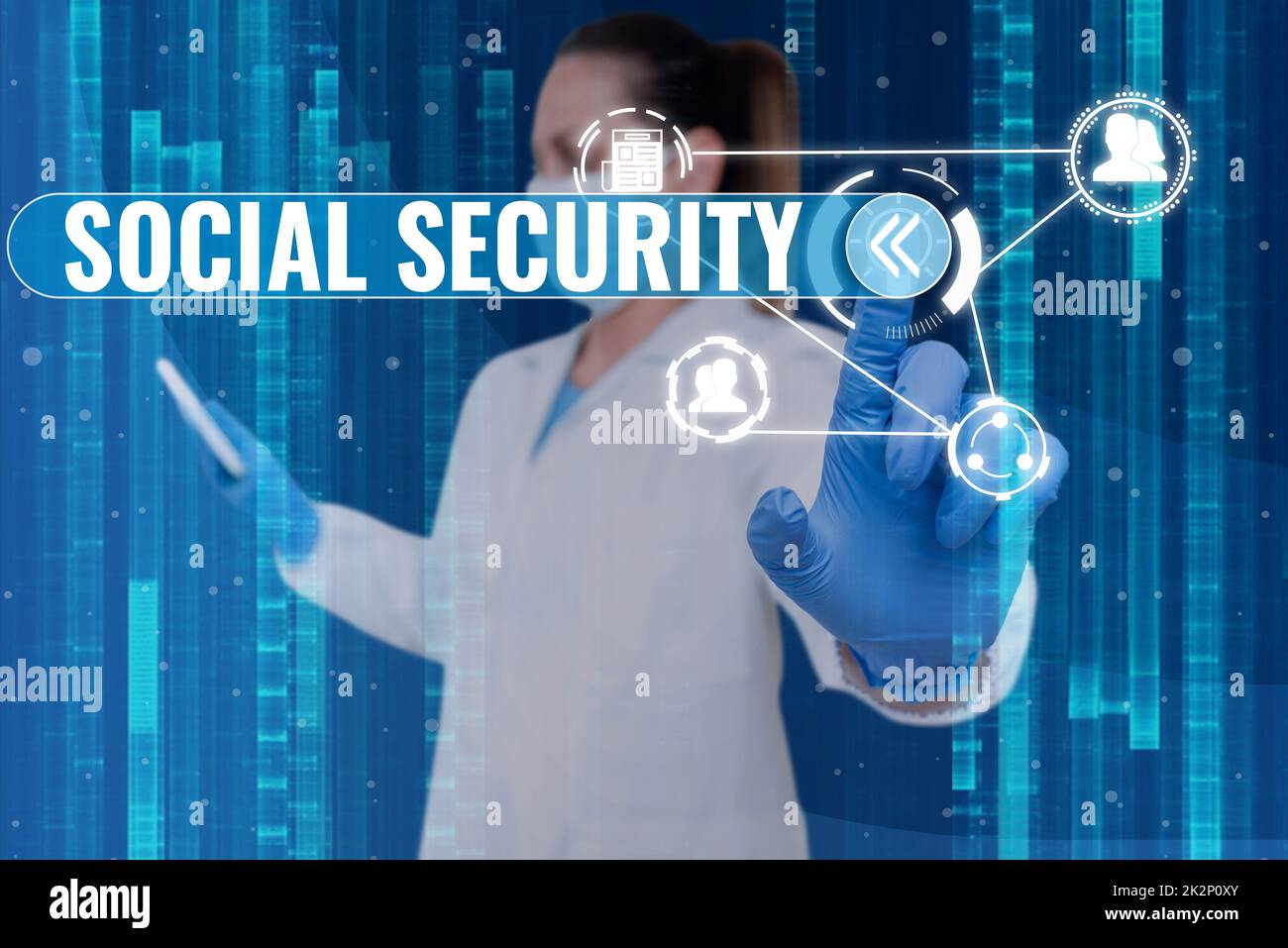 Sign displaying Social Security. Concept meaning assistance from state ...