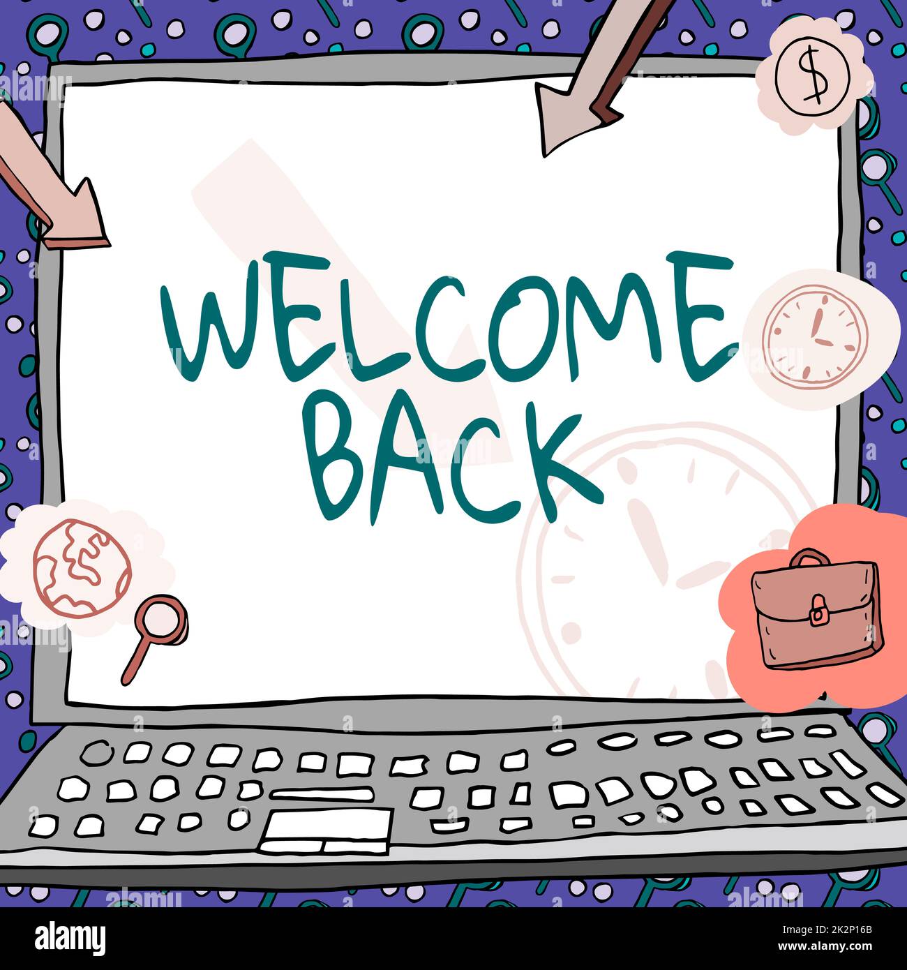 Handwriting text Welcome Back. Business overview Warm Greetings Arrived ...