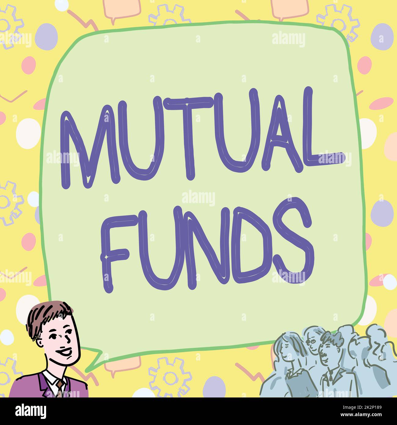 Handwriting text Mutual Funds. Word Written on An investment program ...