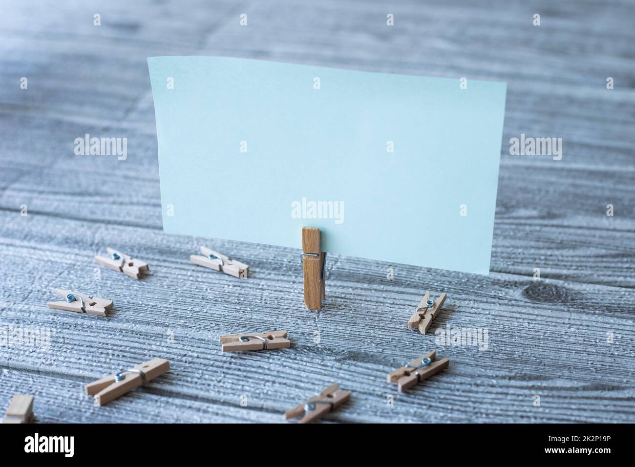 Piece Of Blank Square Note Surrounded By Laundry Clips Showing New ...