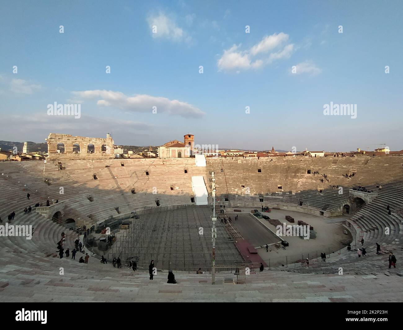 View of Arena ancient amphitheater in Verona city, Italy Stock Photo ...