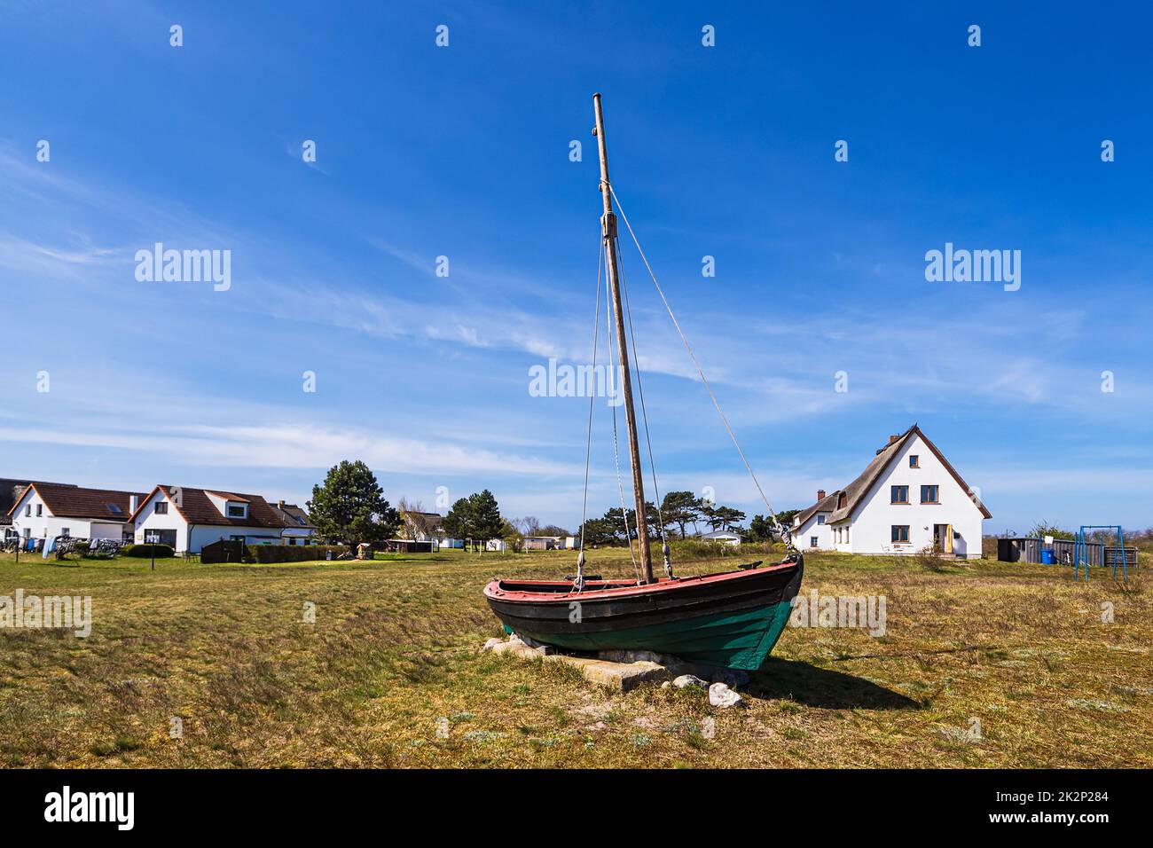 Fishing boat in Neuendorf on the island Hiddensee, Germany Stock Photo ...