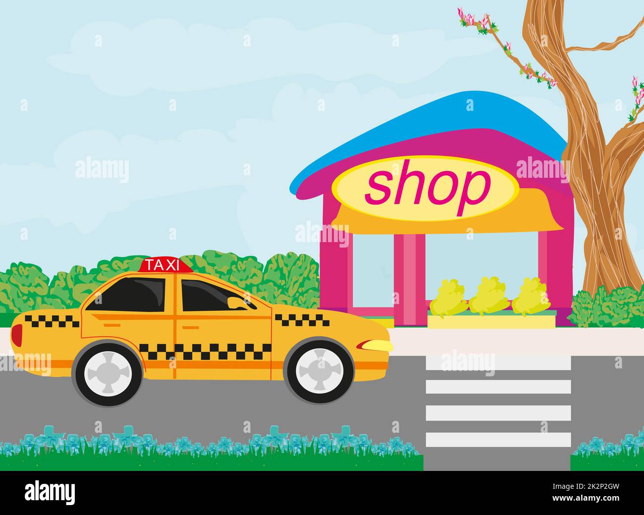 Shop and taxi hi-res stock photography and images - Alamy