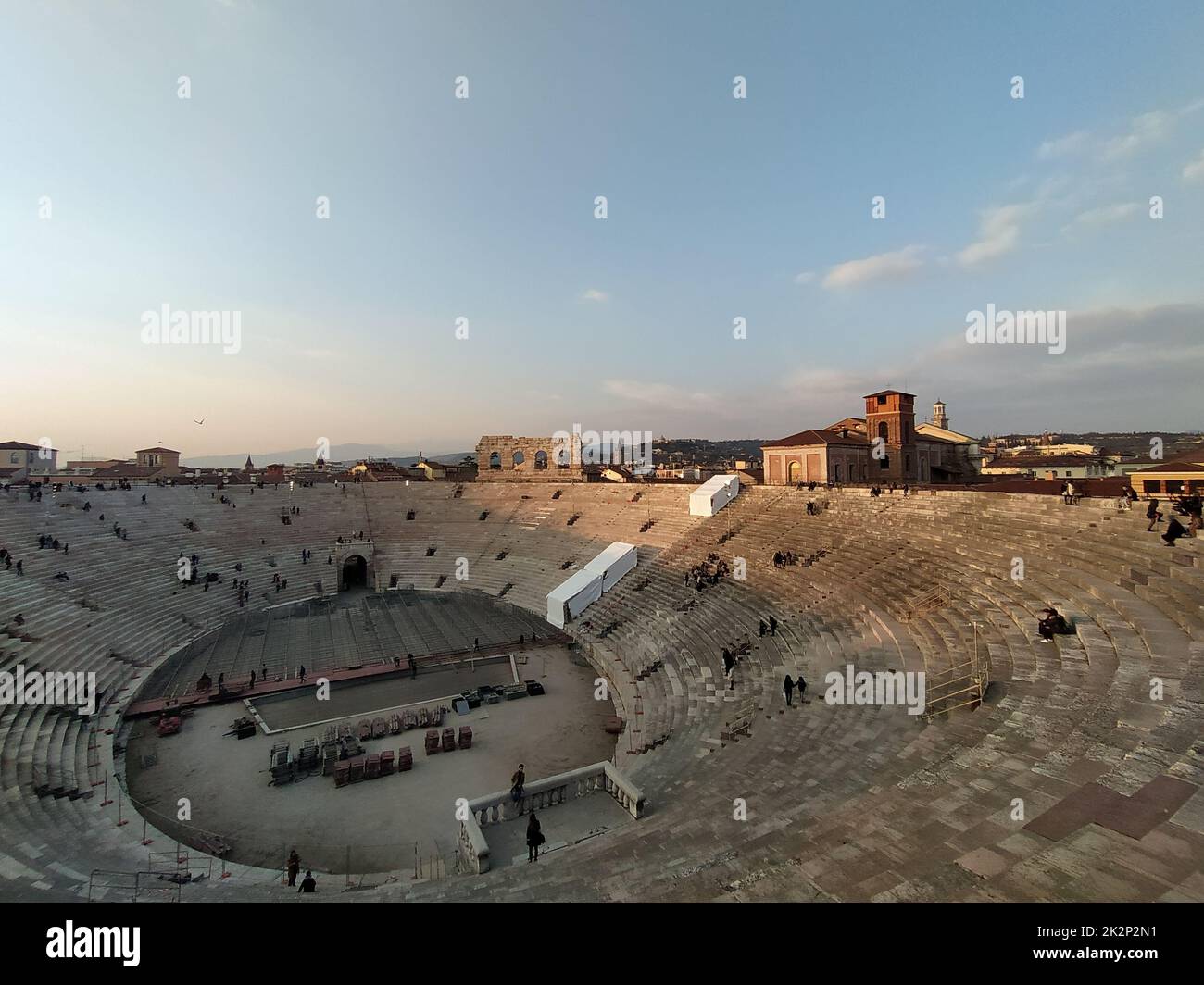 View of Arena ancient amphitheater in Verona city, Italy Stock Photo ...
