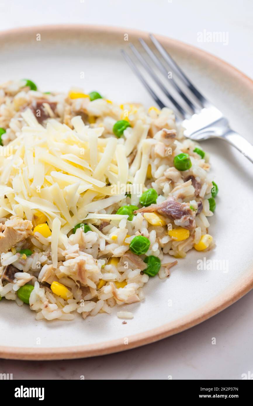 Czech style risotto with corn and green peas Stock Photo - Alamy