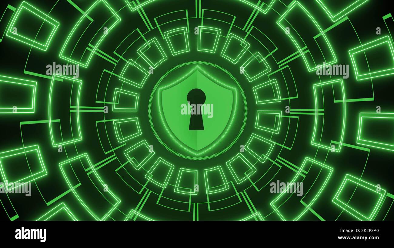 Technology background - Protective Shield surrounded by graphic ...