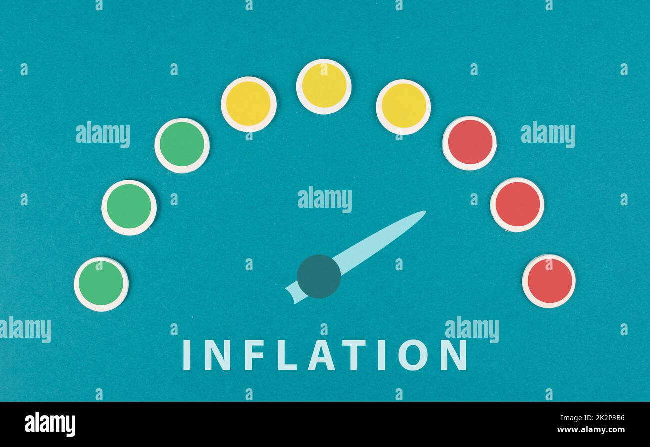 Inflation, financial crash, pointer of the speedometer indicates to the ...
