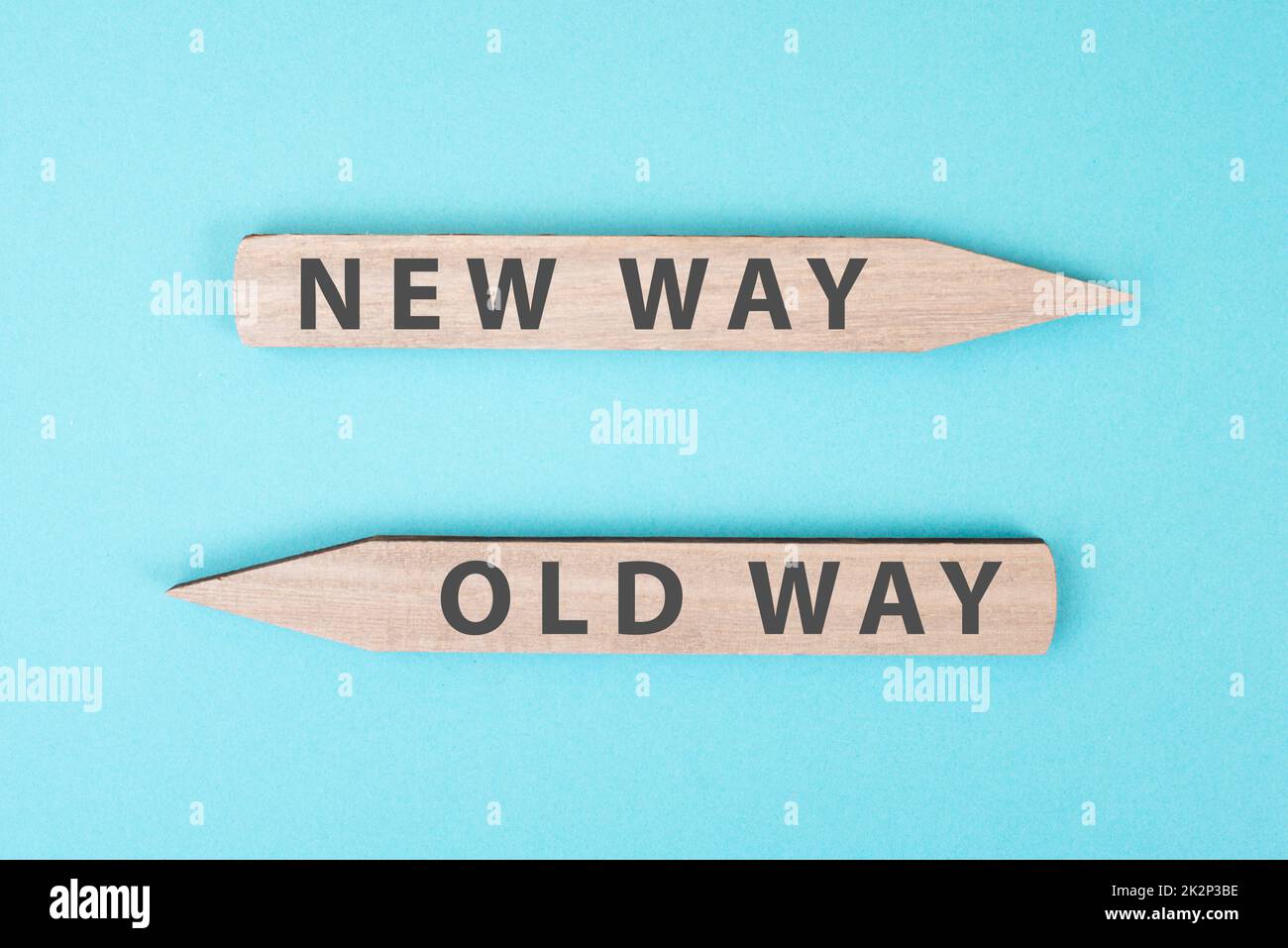 Old and new way concept, choosing a new direction, changing lifestyle ...