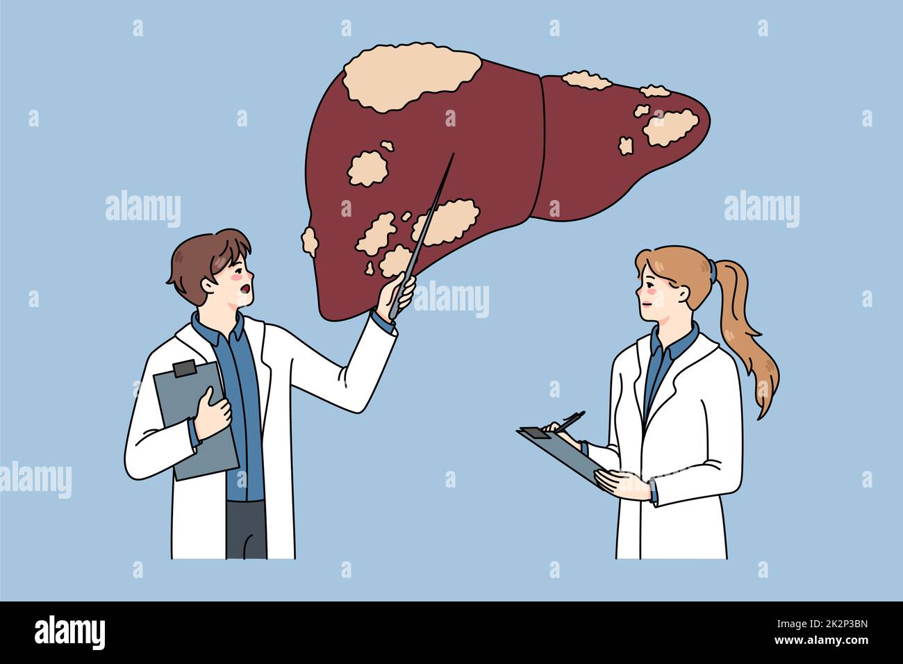 Doctors examine sick patient liver Stock Photo - Alamy