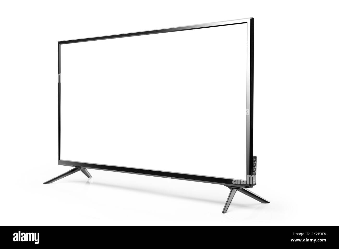 Black LED tv television screen blank isolated Stock Photo - Alamy
