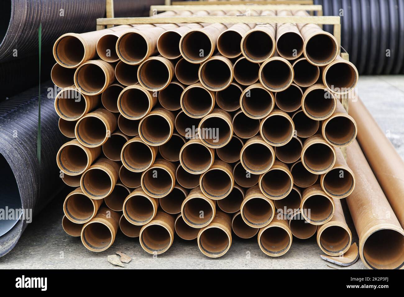 Plastic pipes for canalization Stock Photo - Alamy