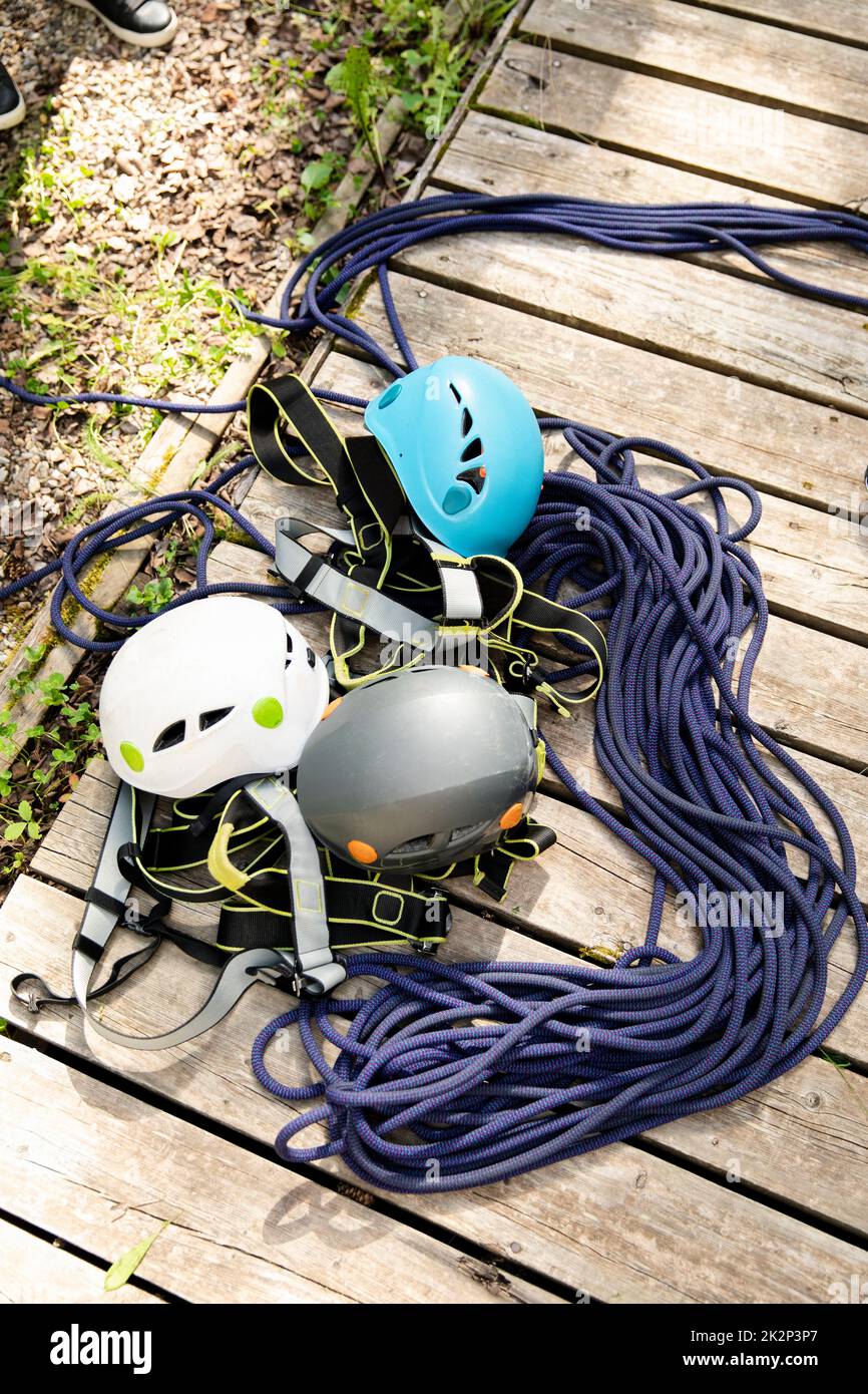 Harnesses helmets hi-res stock photography and images - Alamy