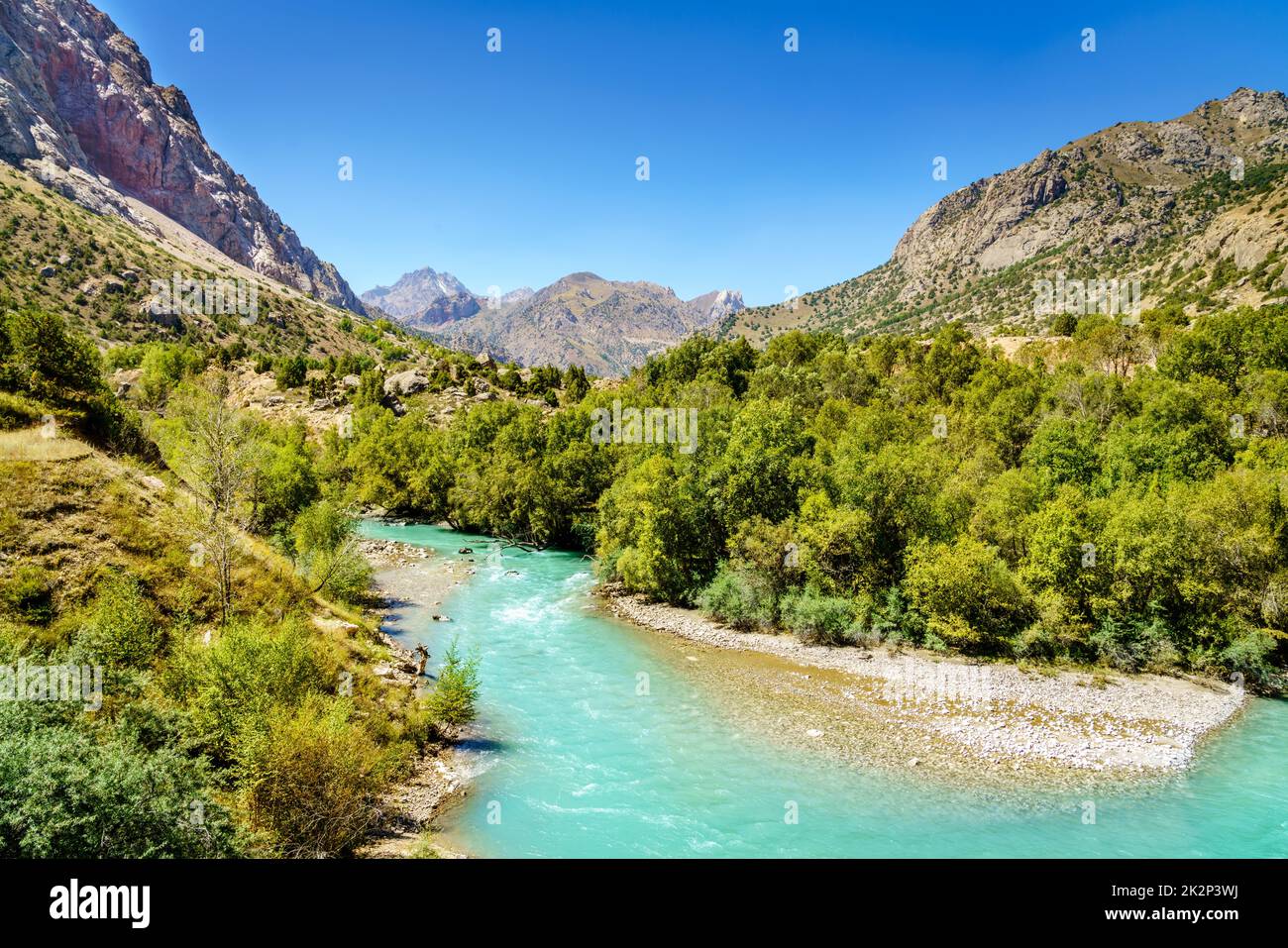 River in the mountains of Tajikistan Stock Photo - Alamy