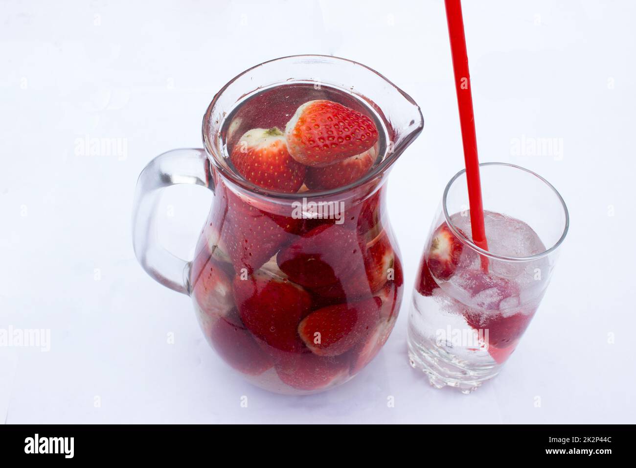 Strawberry drink in a pitcher Stock Photo - Alamy