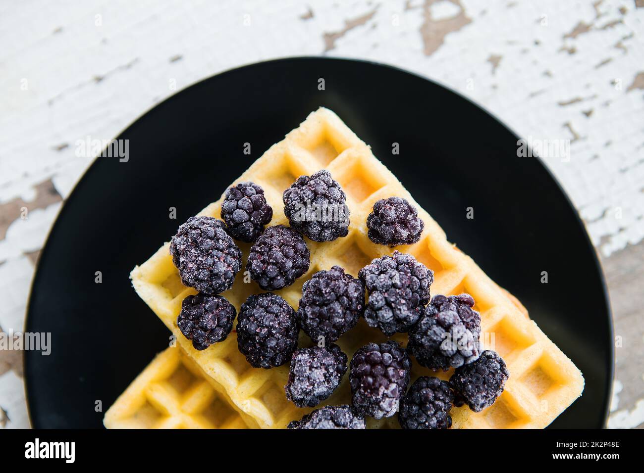 Plate yummy belgian waffles hi-res stock photography and images - Alamy