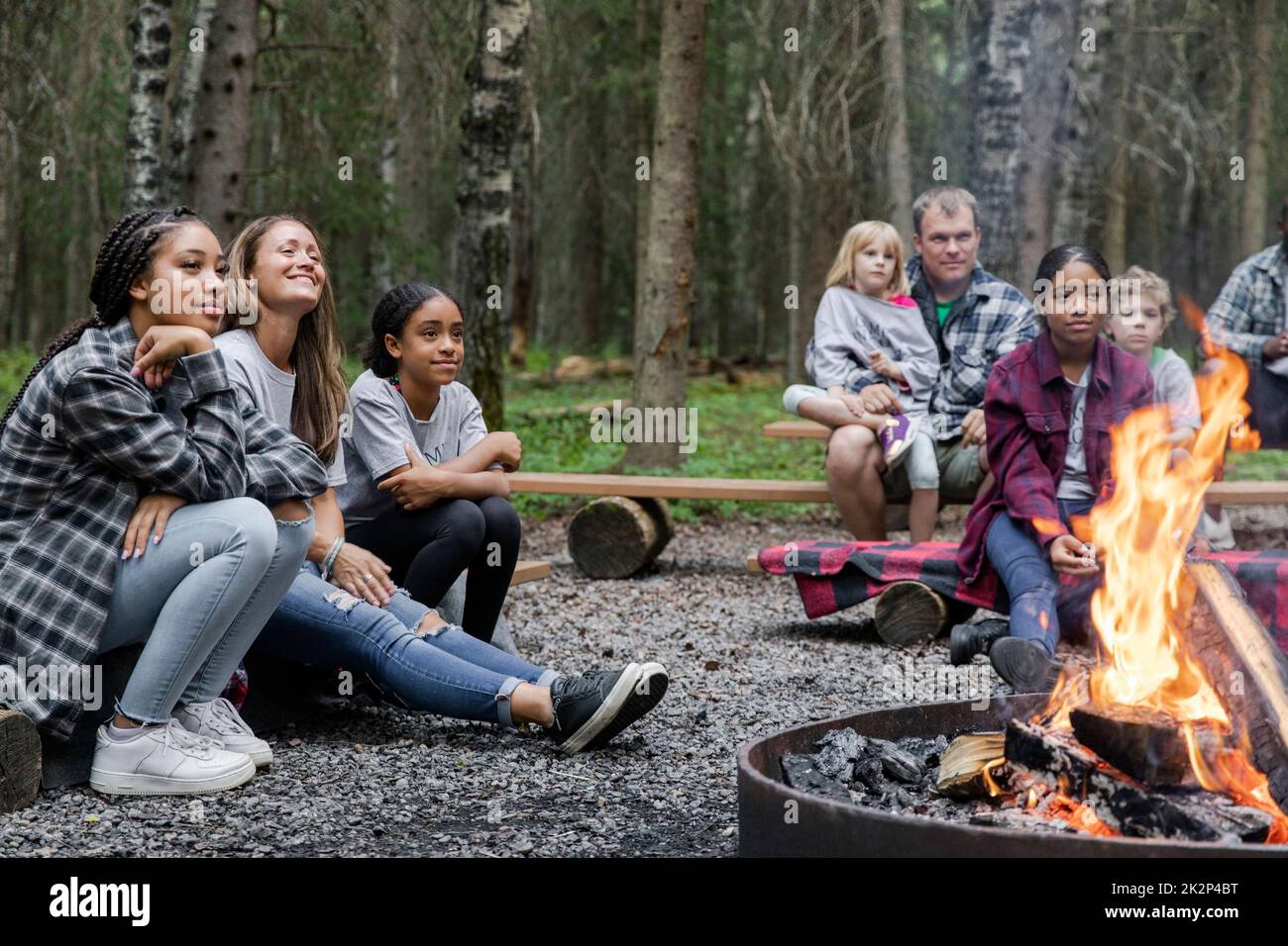 Child girl group families hi-res stock photography and images - Alamy